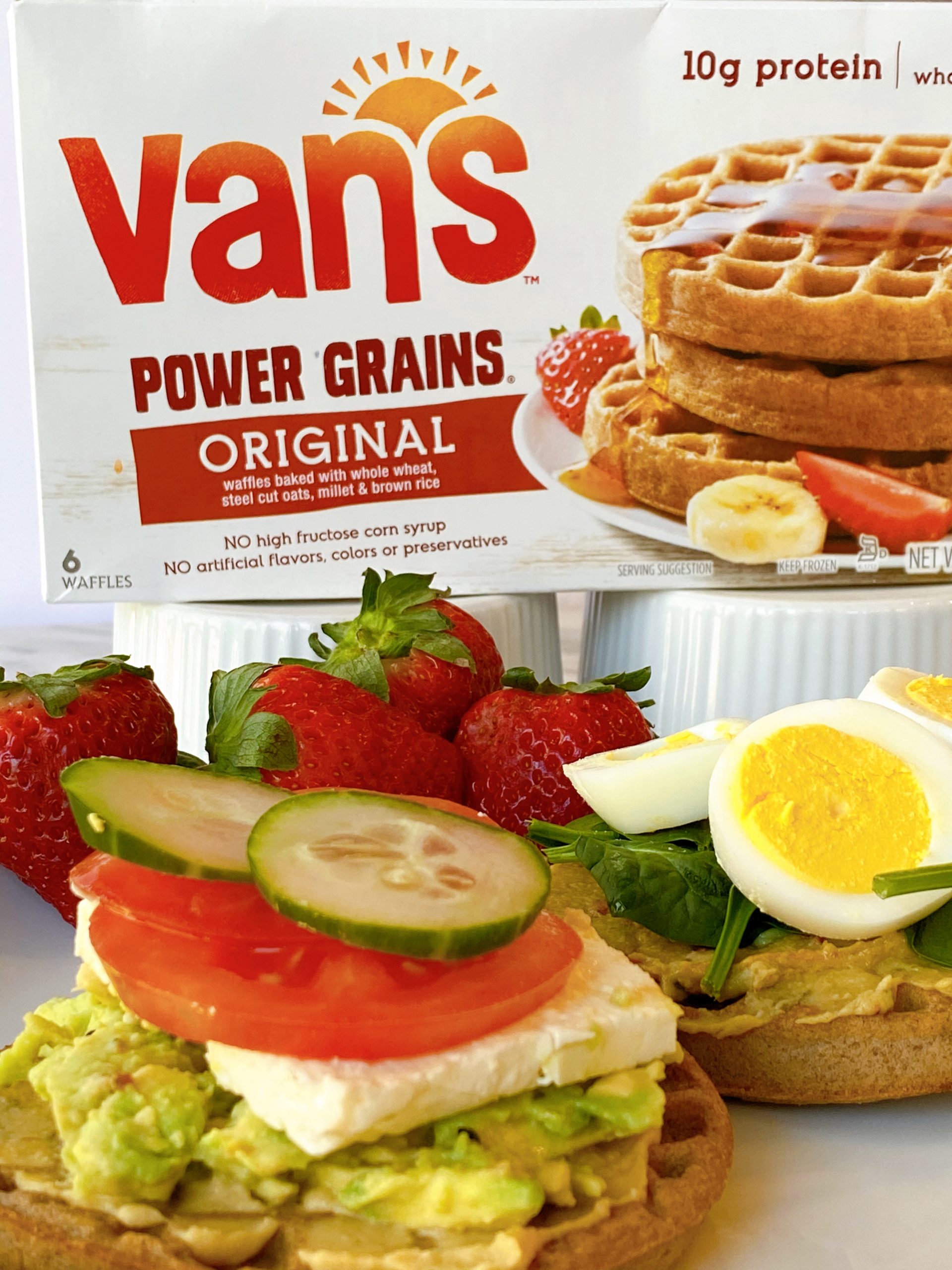 Mediterranean Veggie Waffle Sandwich - A "waffley" delish lunch